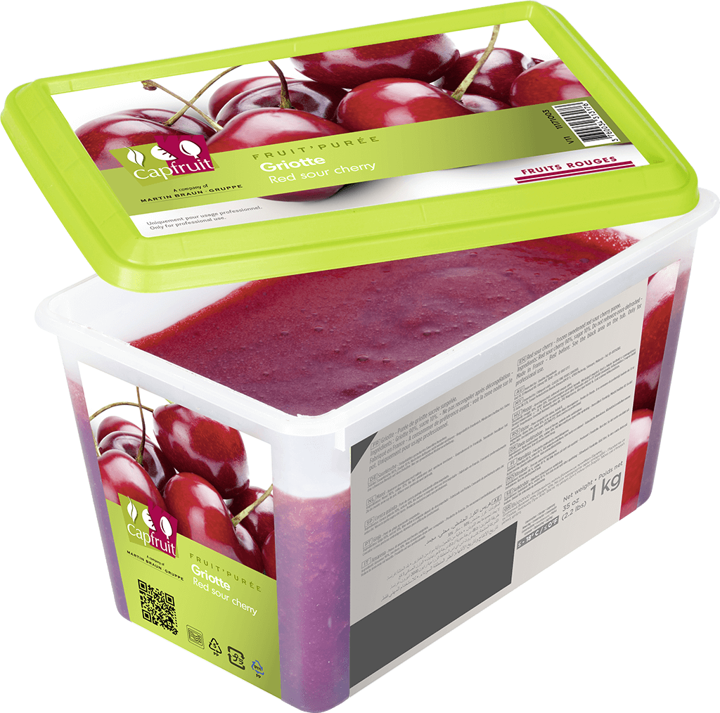 FRUIT PUREE RED SOUR CHERRY (1kg) Fz - Town & Country Fine Foods