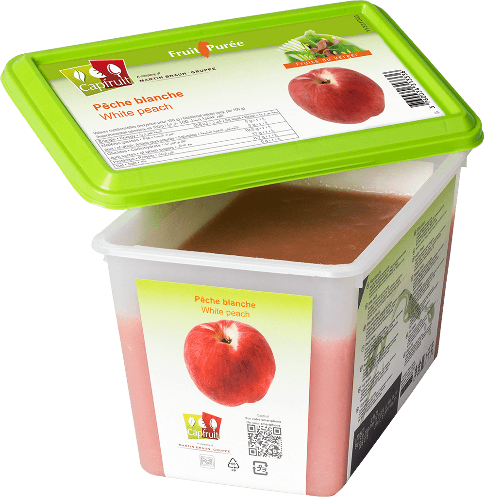 FRUIT PUREE WHITE PEACH (1kg) Fz - Town & Country Fine Foods