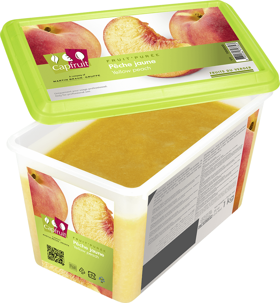 FRUIT PUREE YELLOW PEACH (1kg) Fz - Town & Country Fine Foods