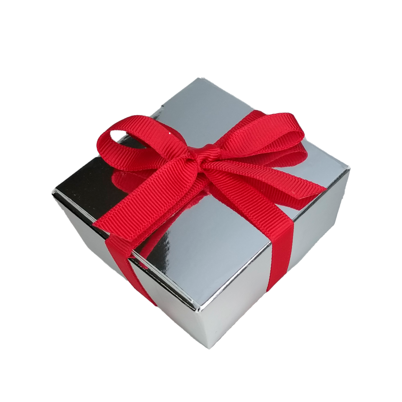 4 Choc Silver Box With Red Ribbon (1 pc) - Town & Country Fine Foods