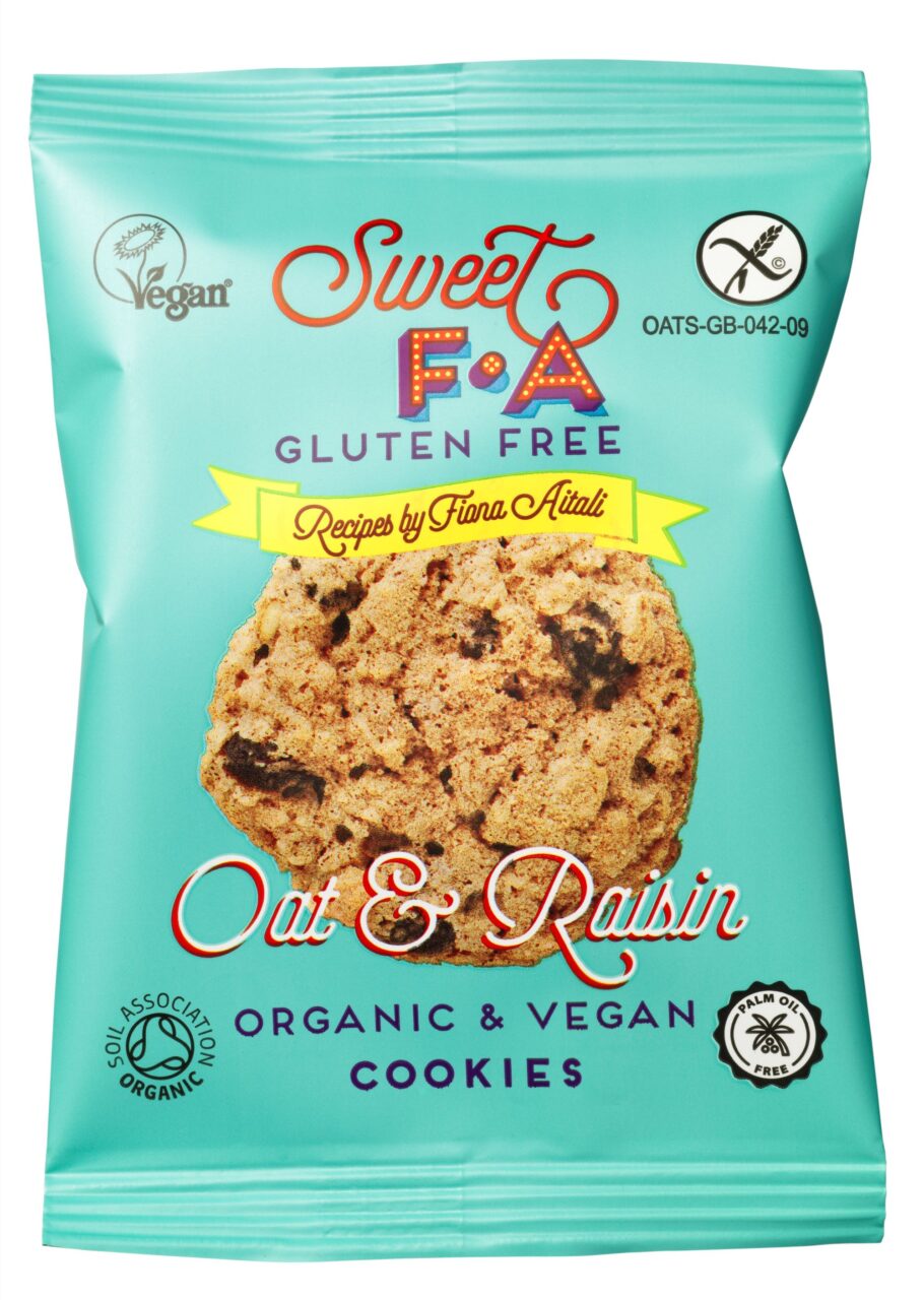 Sweet F.A Gluten Free Oat & Raisin Cookies Twin Pack 48 x 30g (Wrapped ...